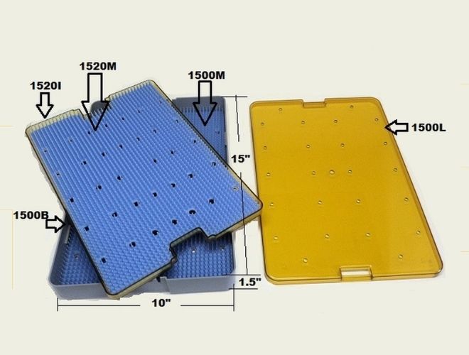 PST Sterilization Trays 10''x15''x1.5''(1520A) Double Layer