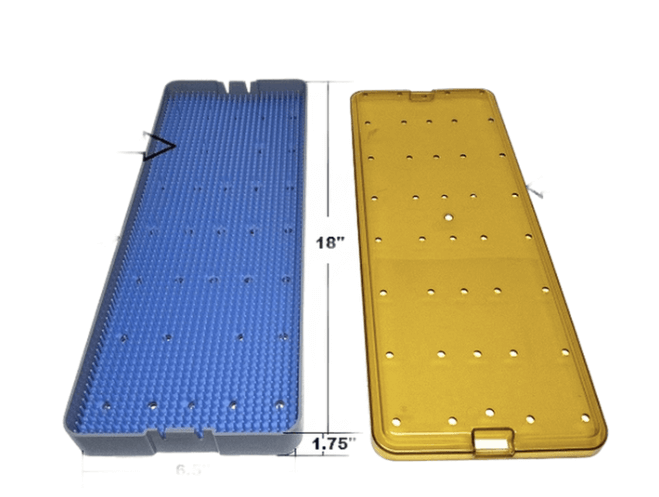 PST Sterilization Trays 6.5'' x 18'' x 1.5'' (6552A) With Mat